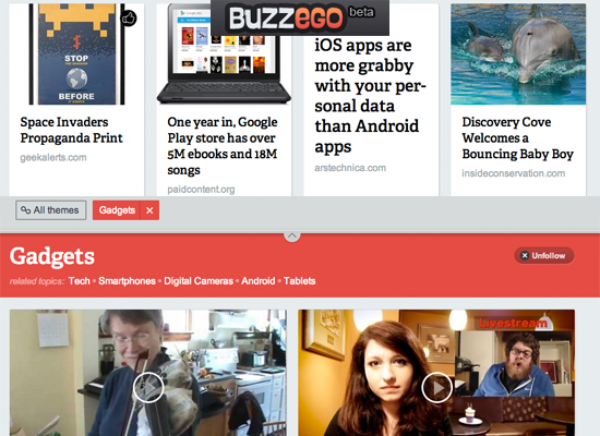 Website of the Week: Buzzego content discovery engine